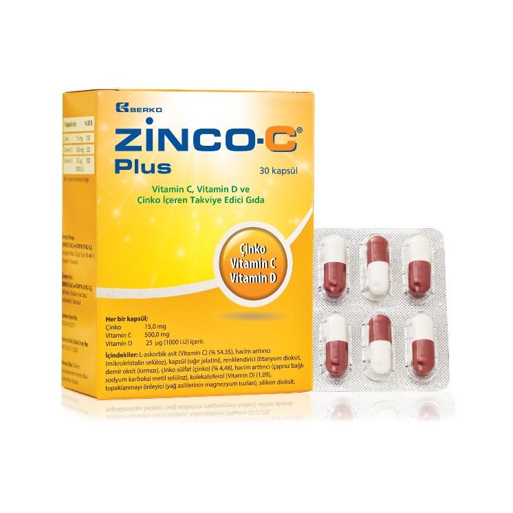 Zinco-C Plus Capsules, Containing Vitamin C, Vitamin D and Zinc (30 ...